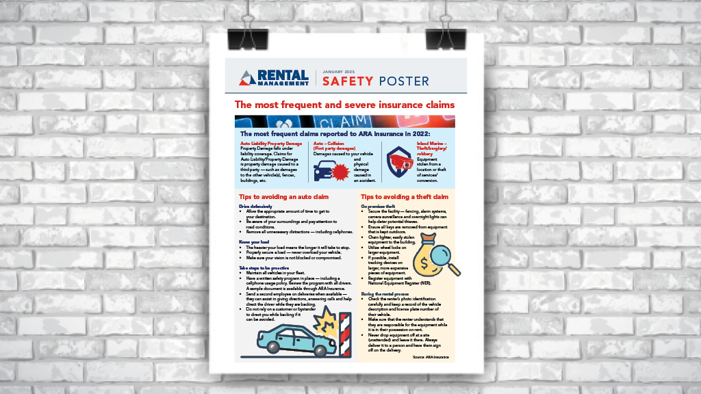 Safety poster: The most frequent and severe insurance claims – Rental ...