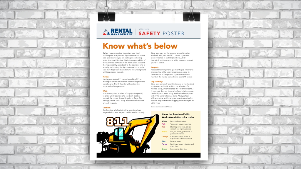 Safety poster: Know what’s below – Rental Management Media Group